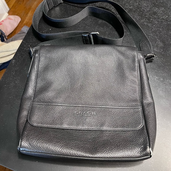Coach | Bags | Coach Black Leather Houston Map Bag With Story Tag ...